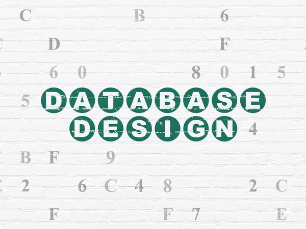 Software concept: Database Design on wall background - Stock Image ...
