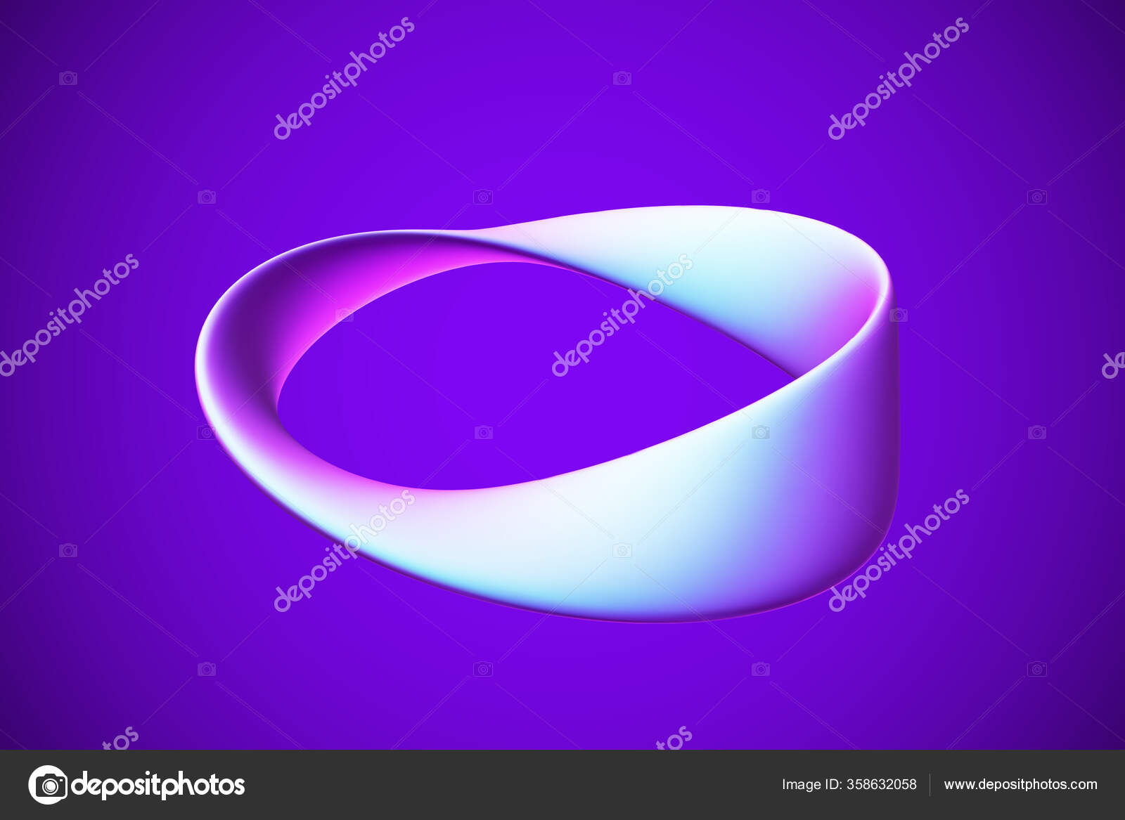 Blue Moebius Strip Isolated Blue Background Concept Eternity Endless ...