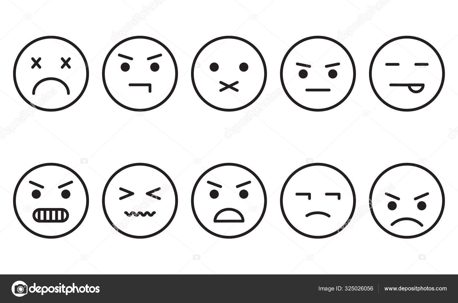 Frustratie Emoticon 25.200+ Bange Emoji Stockillustraties,