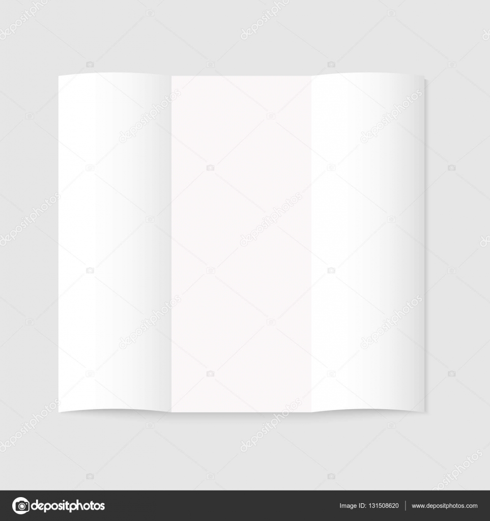 Blank white tri-fold paper brochure Stock Vector Image by ©A-R-T-U-R ...