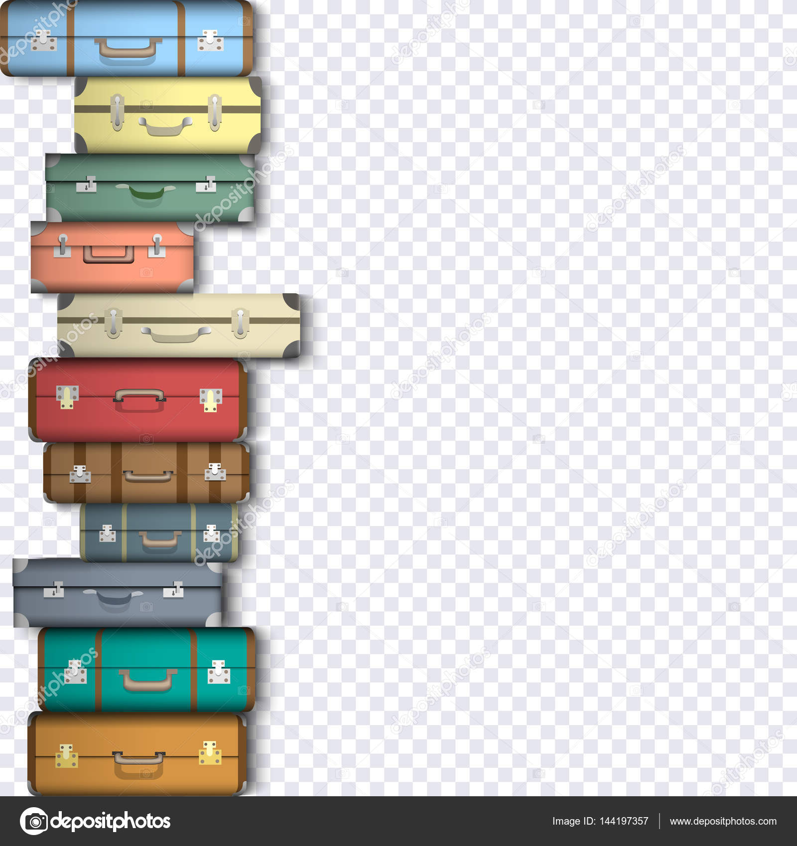 Set of suitcases on transparent background Stock Vector Image by ©A-R-T ...