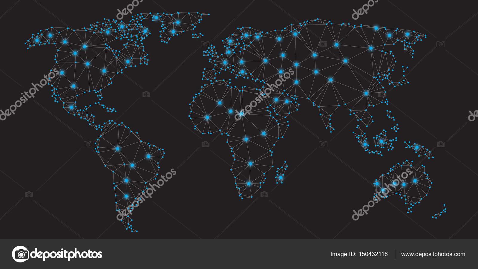 Polygonal linear world map — Stock Vector © A-R-T-U-R #150432116