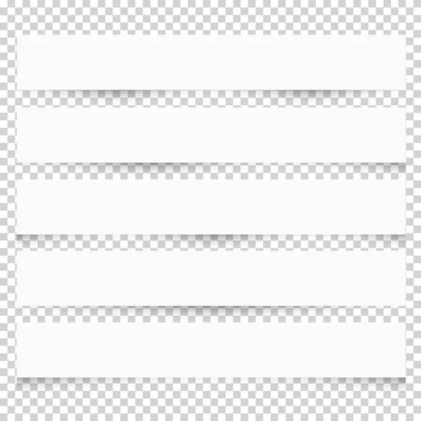 Set of white blank paper scraps with shadows. Page dividers on ...