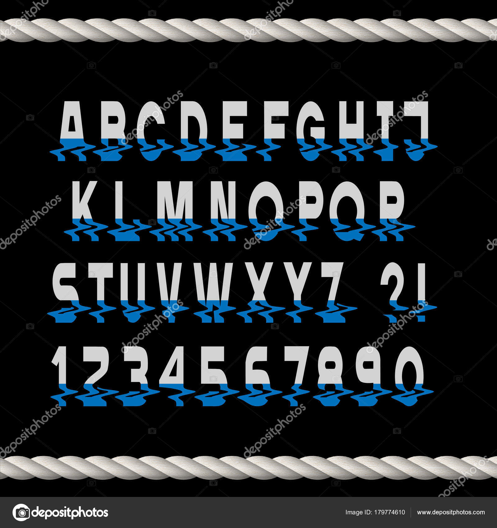 Glitch Schrift Buchstaben Und Zahlen Mit Stilisierter Reflexion Vektorsatz Mit Stock-Vektorbild ...