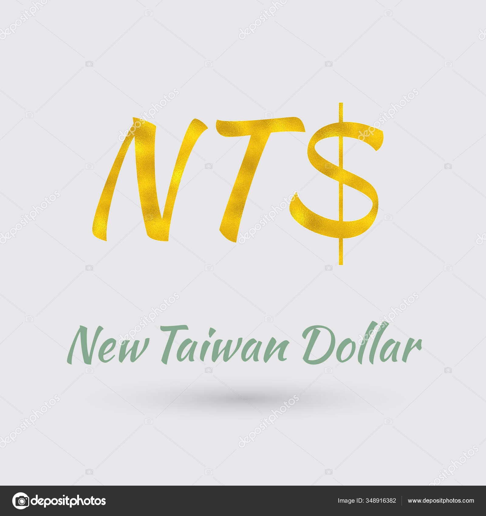 Symbol New Taiwan Dollar Currency Golden Texture Text Taiwan Currency ...