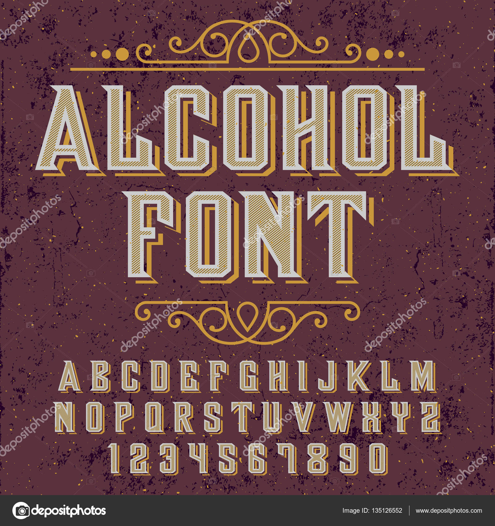 Hand crafted font for alcohol drinks Stock Vector by ©bowxwod 135126552