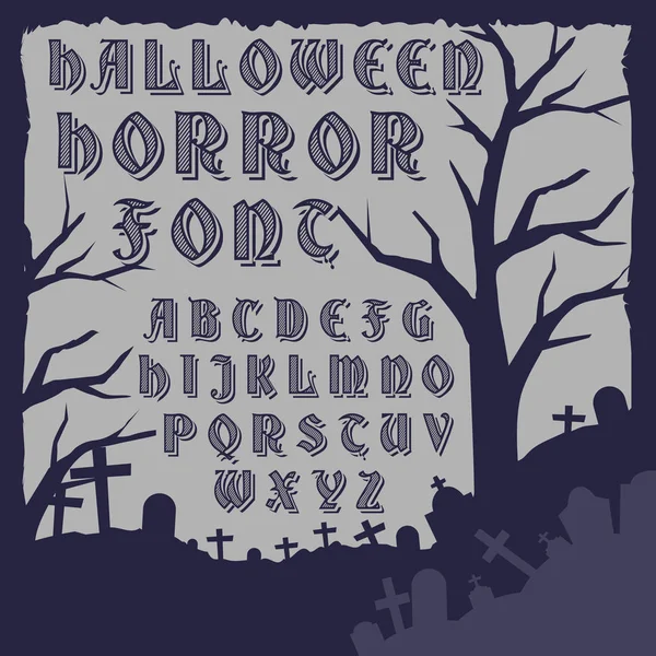 Halloween Horror Font - typeface script — Stock Vector © bowxwod #135135752