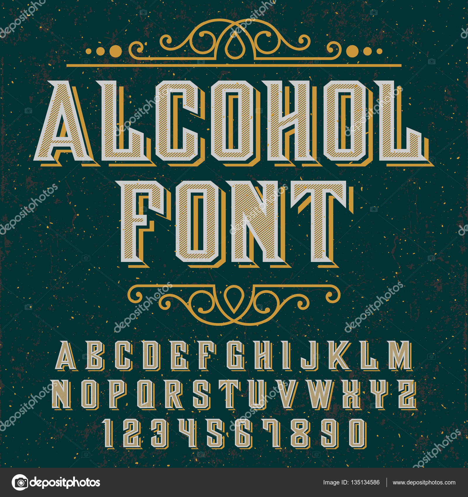Hand crafted font for alcohol drinks Stock Vector by ©bowxwod 135134586
