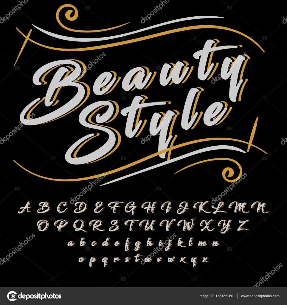 Tipo de letra Beauty style Vector de stock por ©bowxwod 135135260