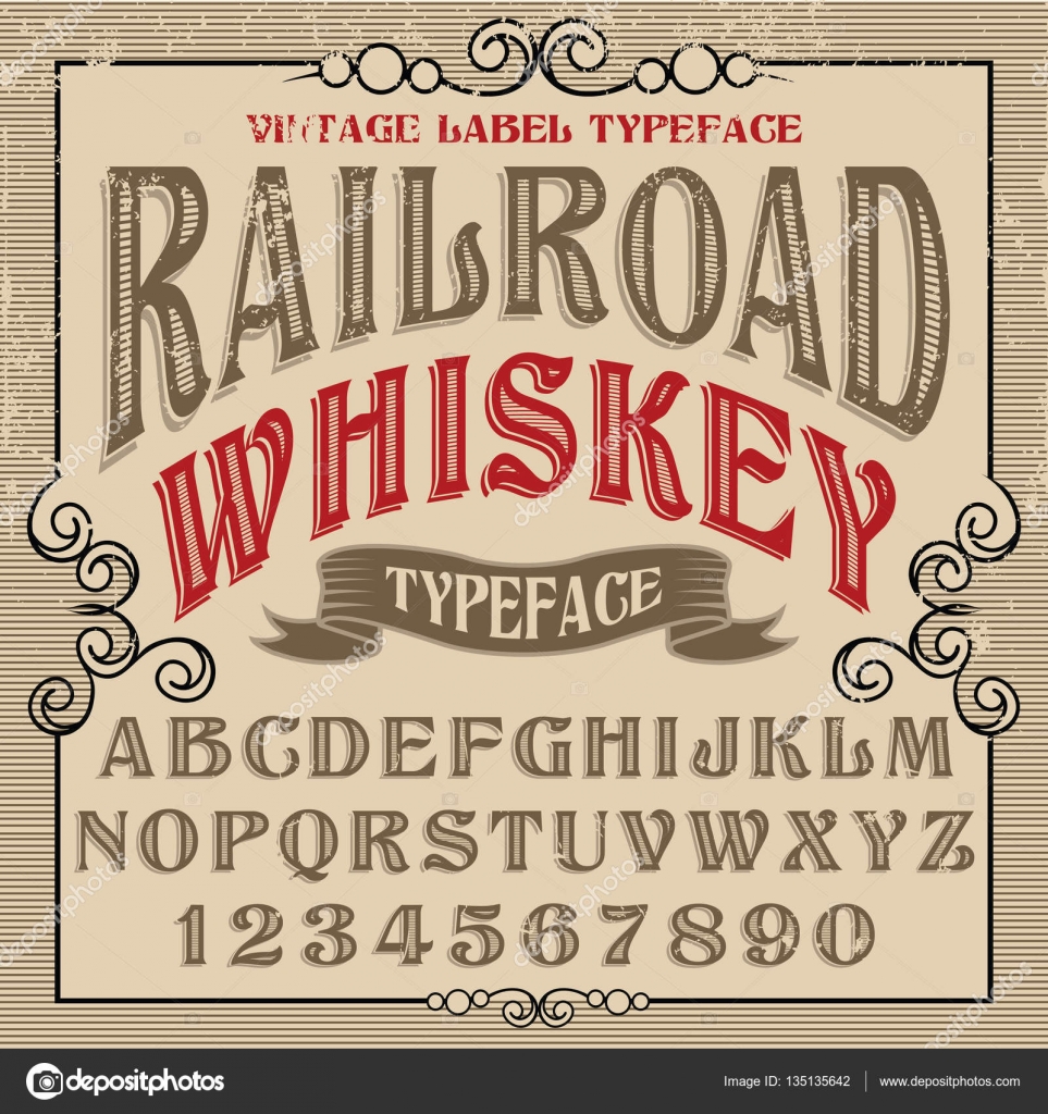 Railroad whiskey font type Stock Vector Image by ©bowxwod #135135642