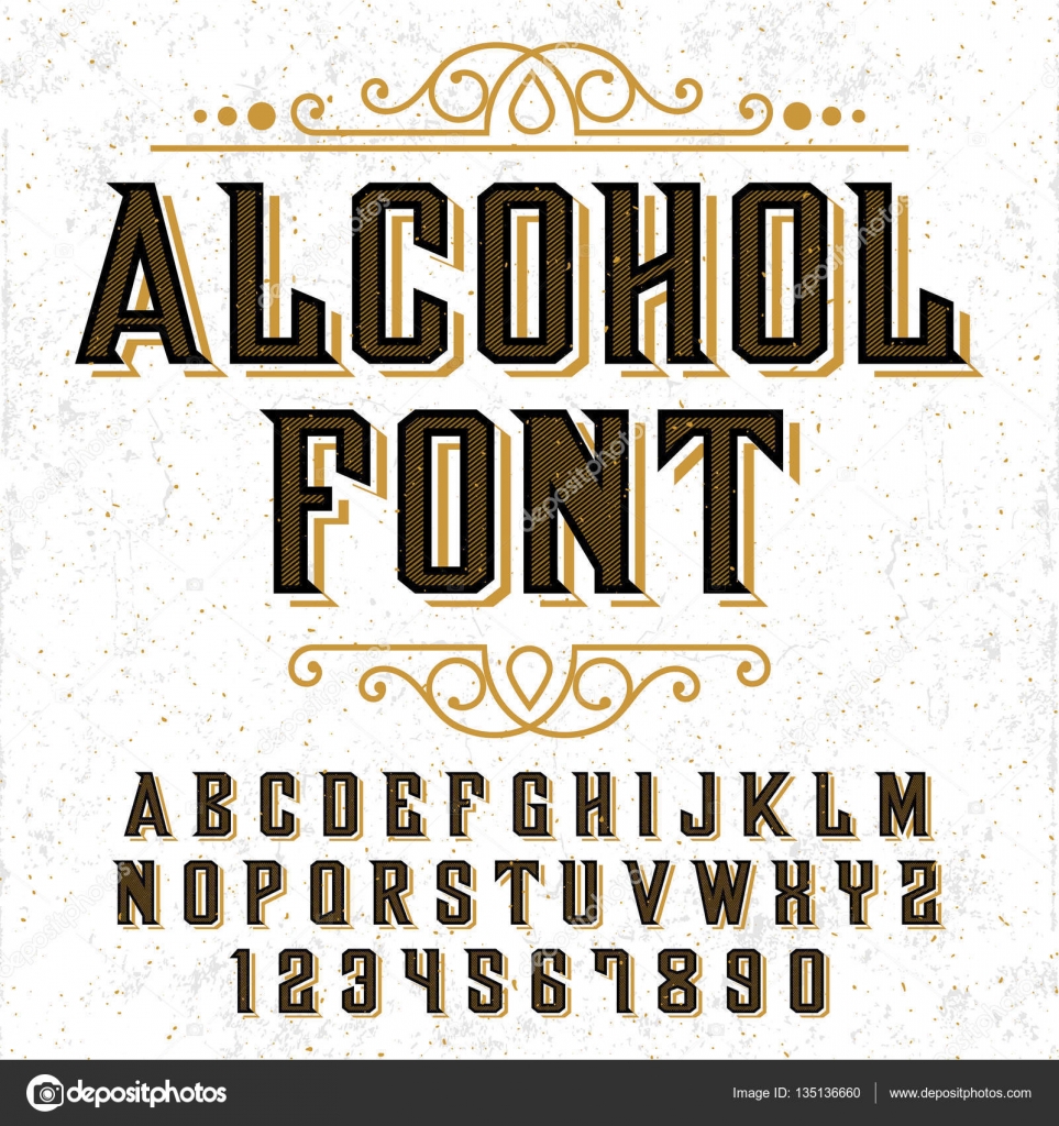 Hand crafted font for alcohol drinks Stock Vector by ©bowxwod 135136660