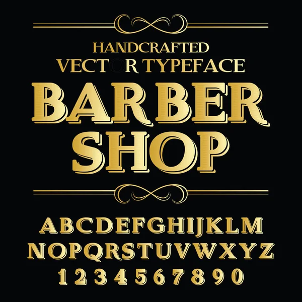 Handcrafted vintage barber shop Font Stock Vector by ©bowxwod 135133602