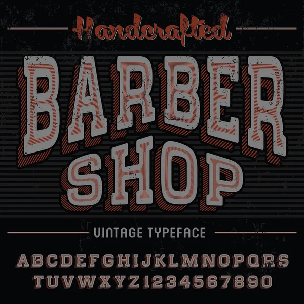 Handcrafted vintage barber shop Font Stock Vector by ©bowxwod 135133602