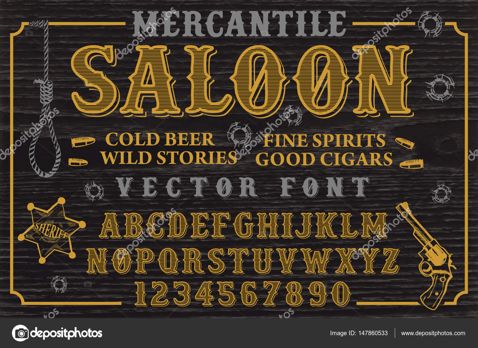 Mercantile Saloon typeface Stock Vector Image by ©bowxwod #147860533