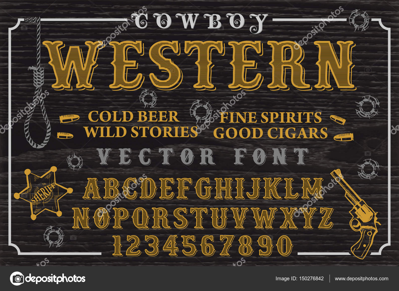 Fuente. vaquero occidental Vector de stock por ©bowxwod 150276842