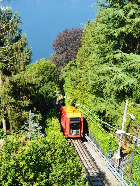 Funicular climbing from Lake Como, amazing view from Brunate, Como ...