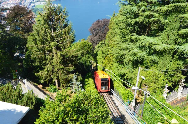 Funicular climbing from Lake Como, amazing view from Brunate, Como ...