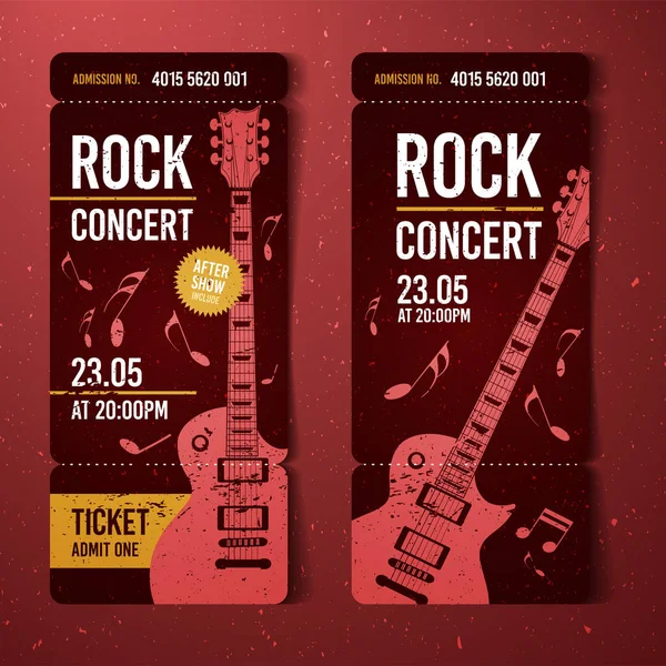 Vector Illustration Black Rock Concert Ticket Design Template Black ...