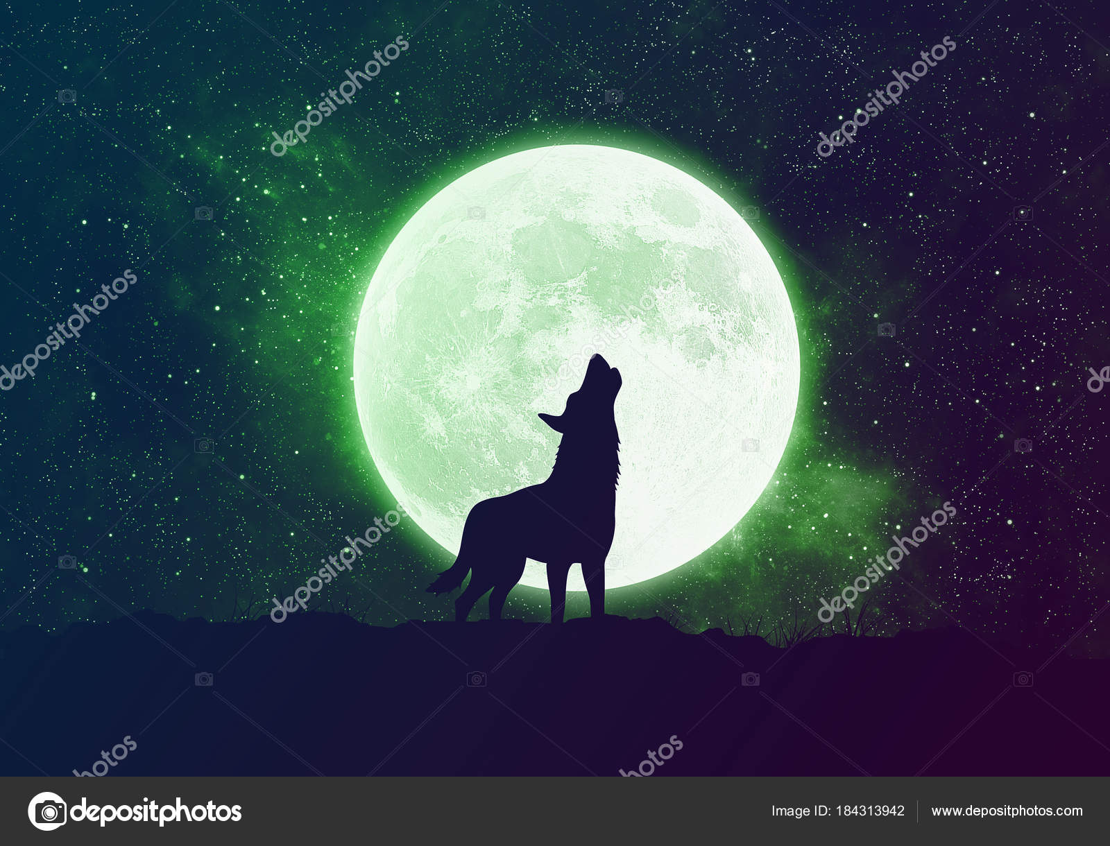 Wolf Crying To The Moon