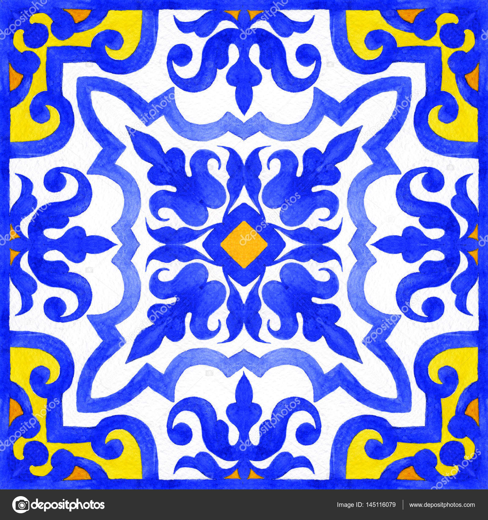 Portuguese azulejo tiles seamless patterns. Stock Photo by ©belopoppa ...