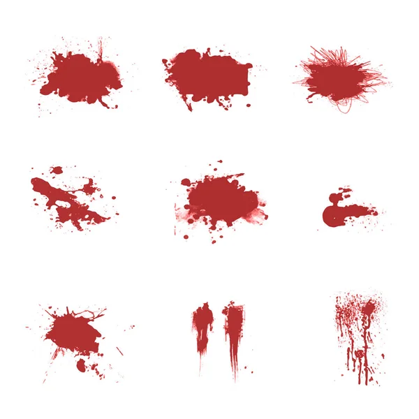 A spot of blood set. Stains blood splatter. Vector illustration on ...