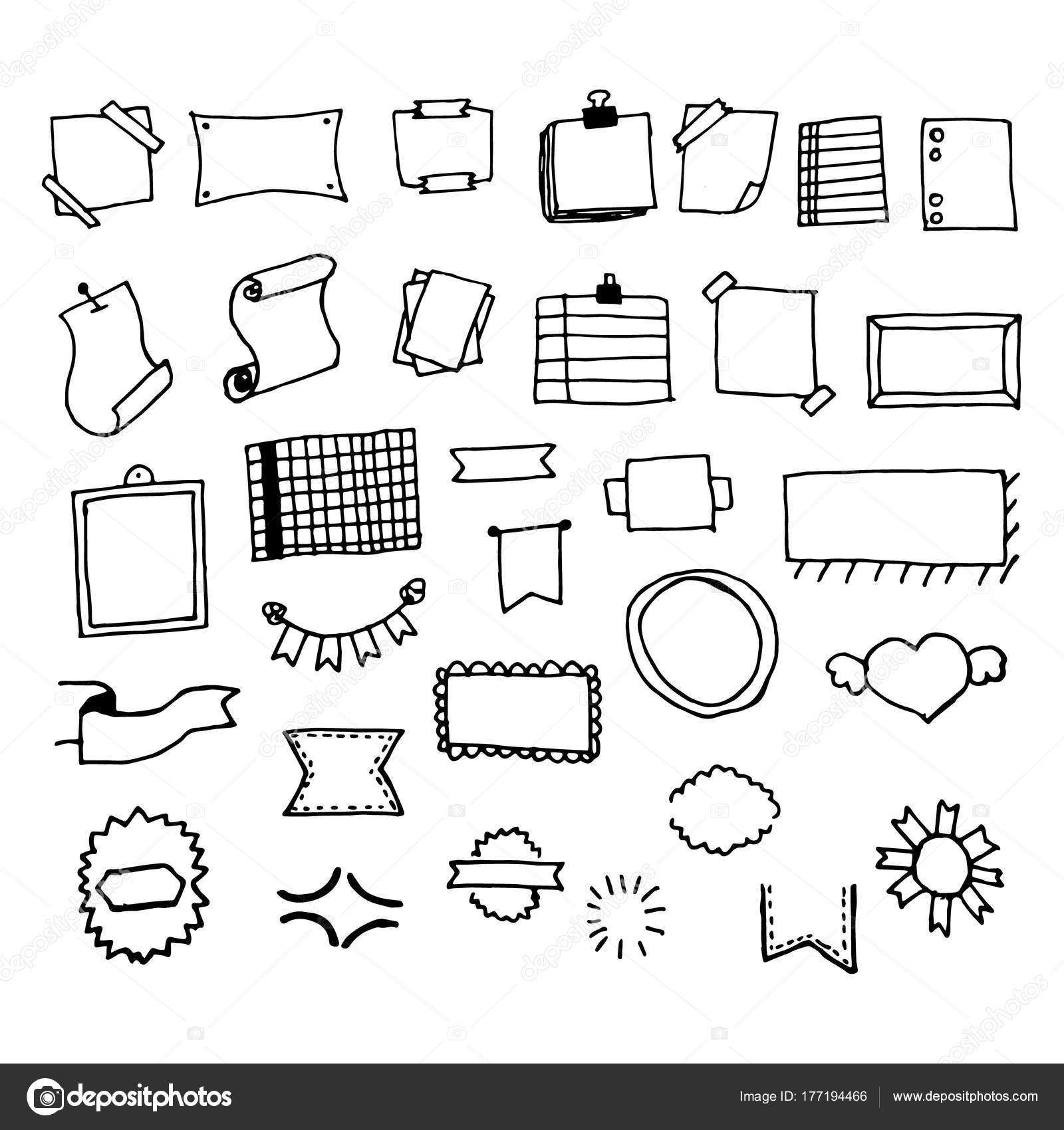 Set of doodle frames for text — Stock Photo © StockerArt #177194466