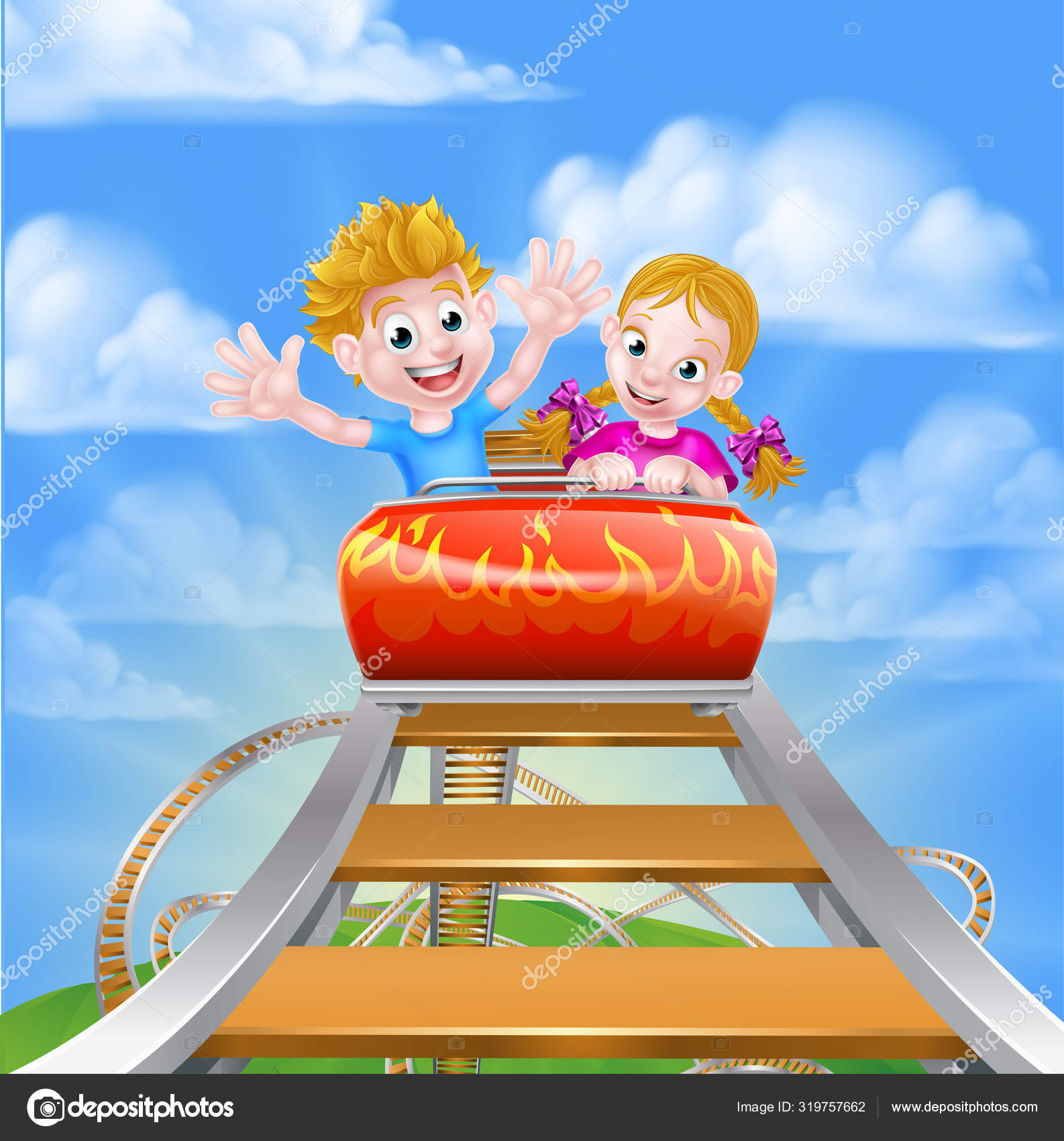 Cartoon Roller Coaster Stock Vector by ©Krisdog 319757662