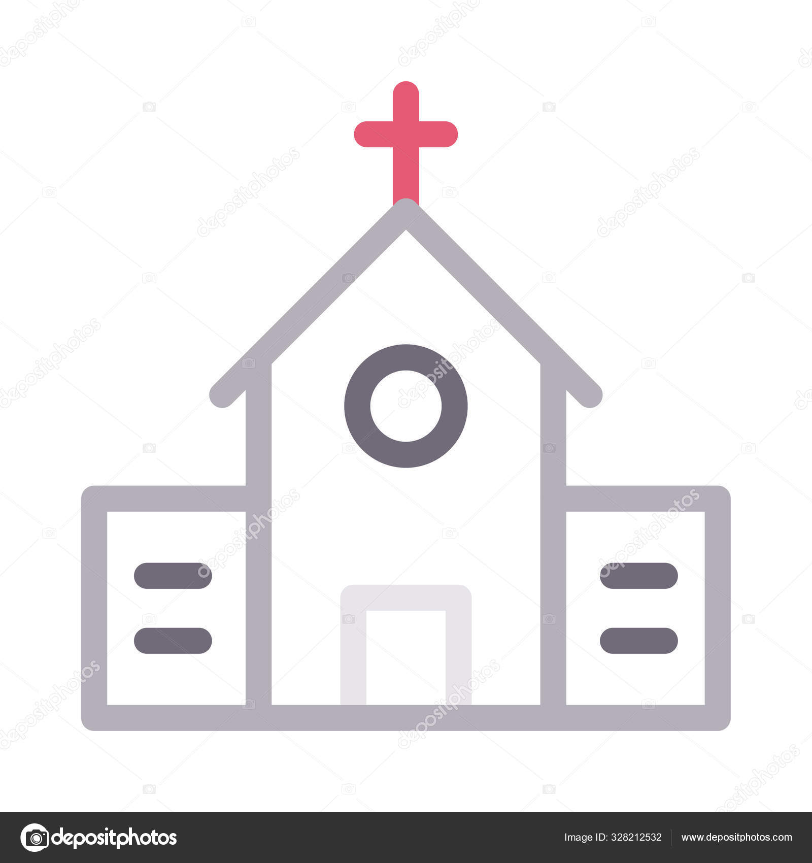 Download - Catholic vector color line icon — Illustration