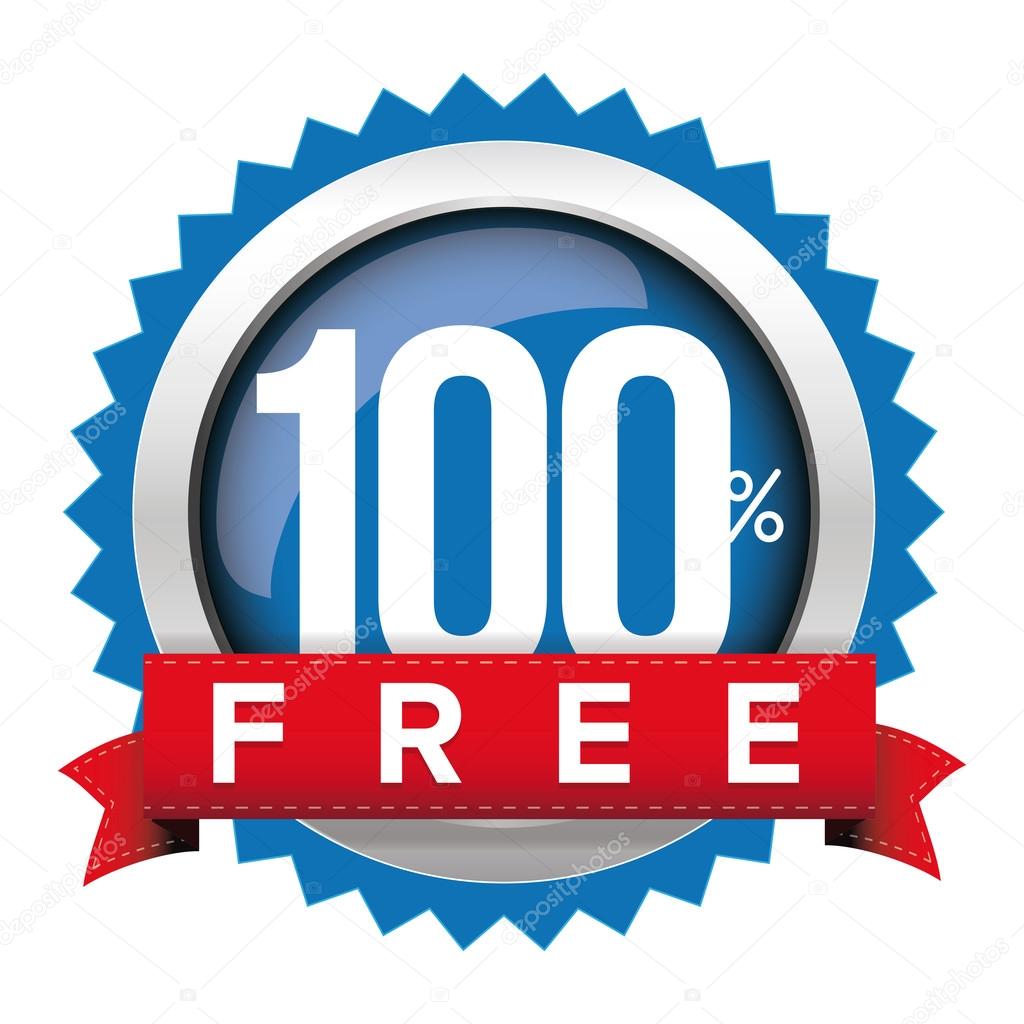 Hundred percent free badge with ribbon Stock Vector by ©Grounder 128252970