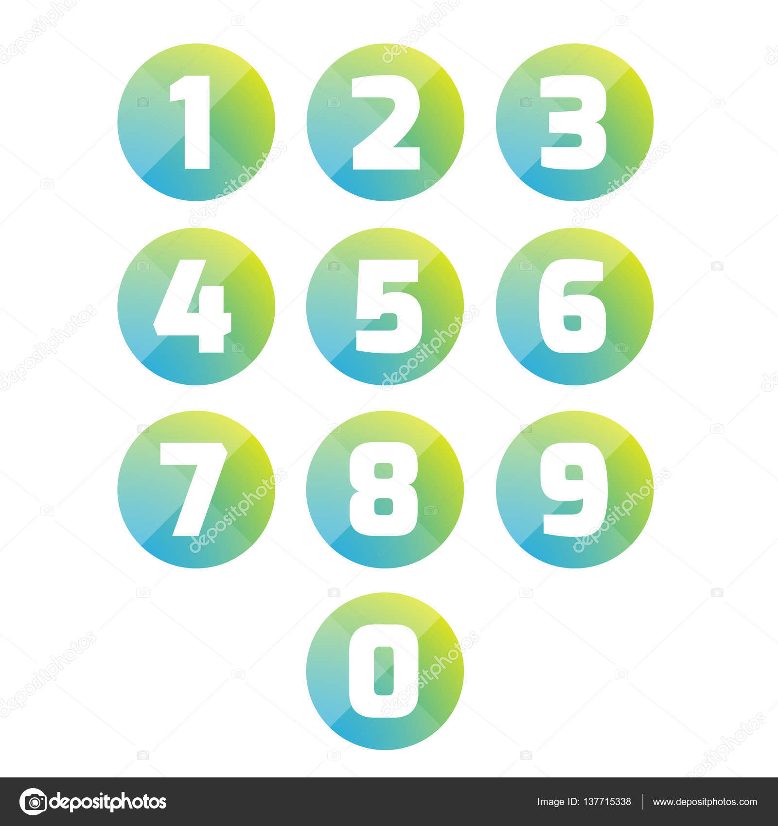 Number set vector circle Stock Vector by ©Grounder 137715338