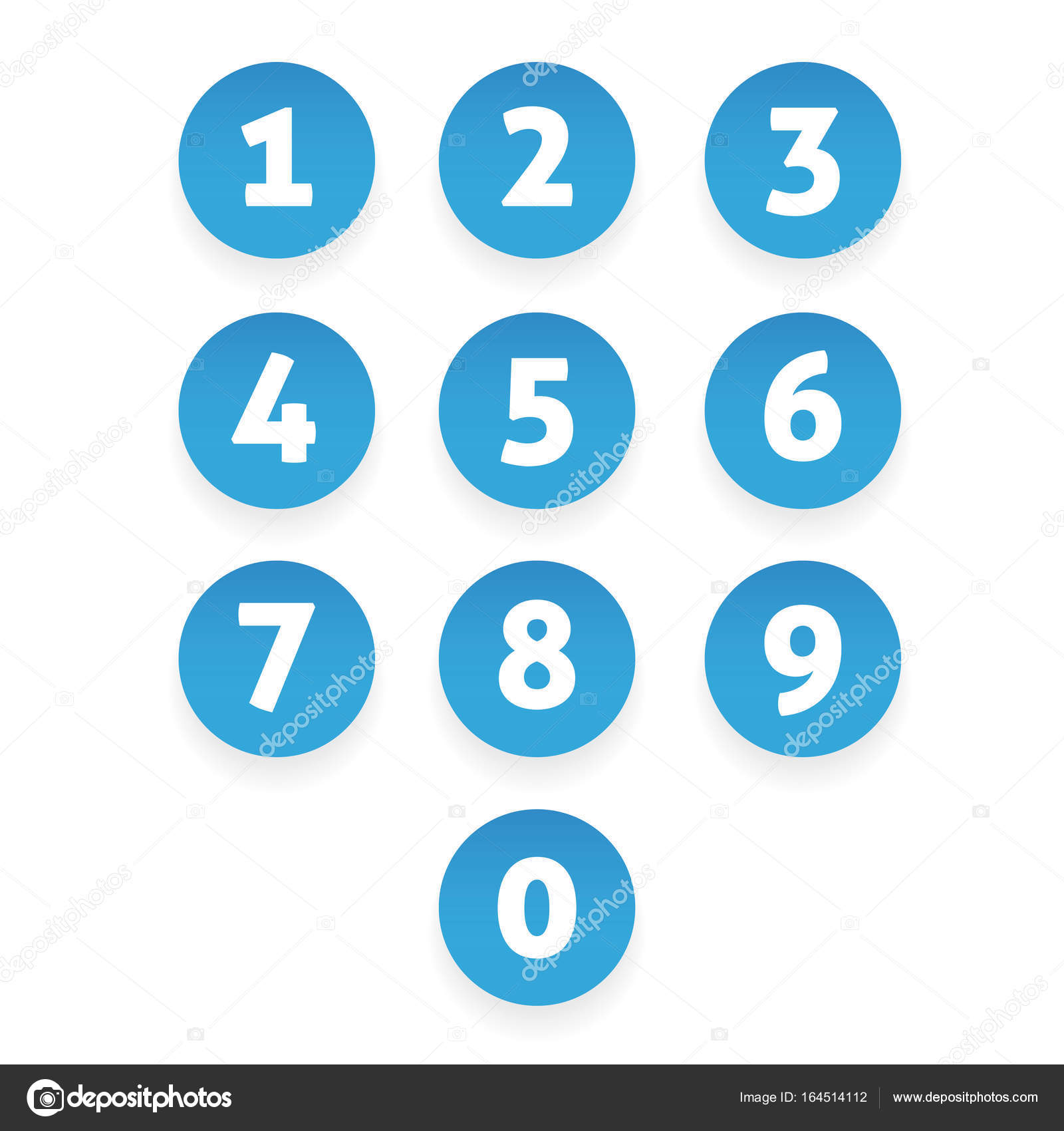 Number set circle button Stock Vector by ©Grounder 164514112