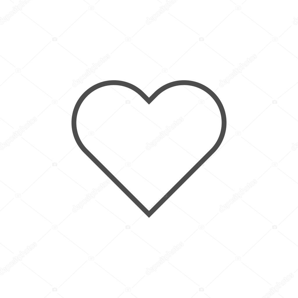 Icono Vector Contorno Corazón Vector Dibujos Animados Símbolo Amor ...