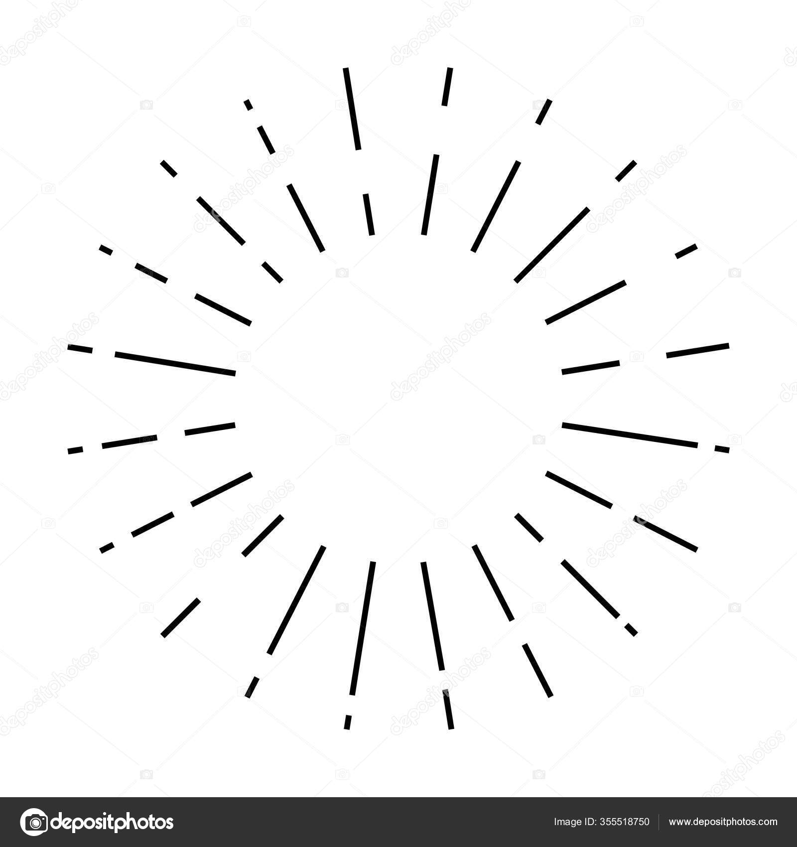 Sun Rays Drawn Symbol Sunlight Linear Icon Vector Illustration Isolated ...