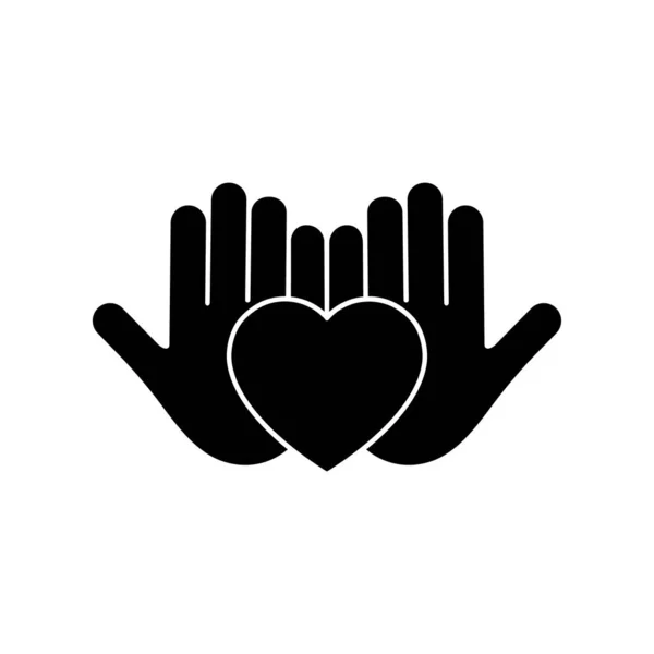 Heart Icon Hand Isolated White Background Voluntary Symbol Illustration ...