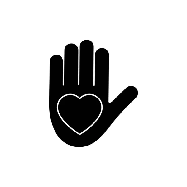 Heart Icon Hand Isolated White Background Voluntary Symbol Illustration ...