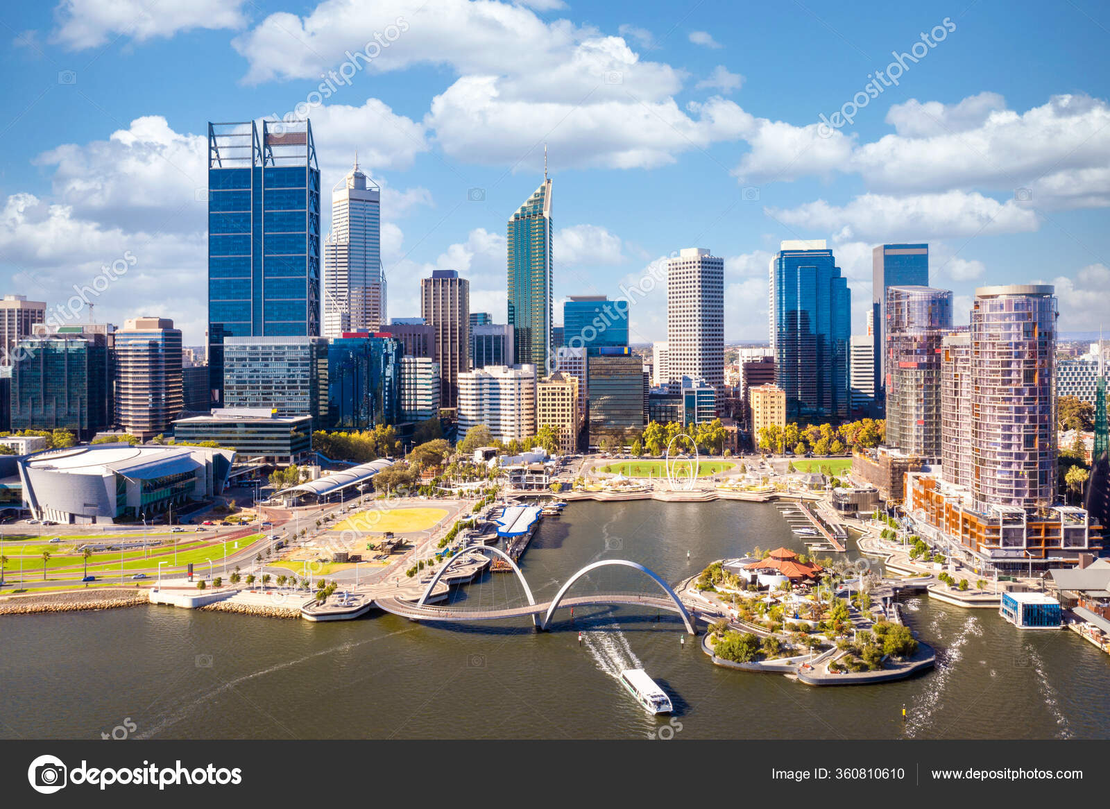 Top View Perth City Harbour Drone Blue Sky — Stock Editorial Photo ...