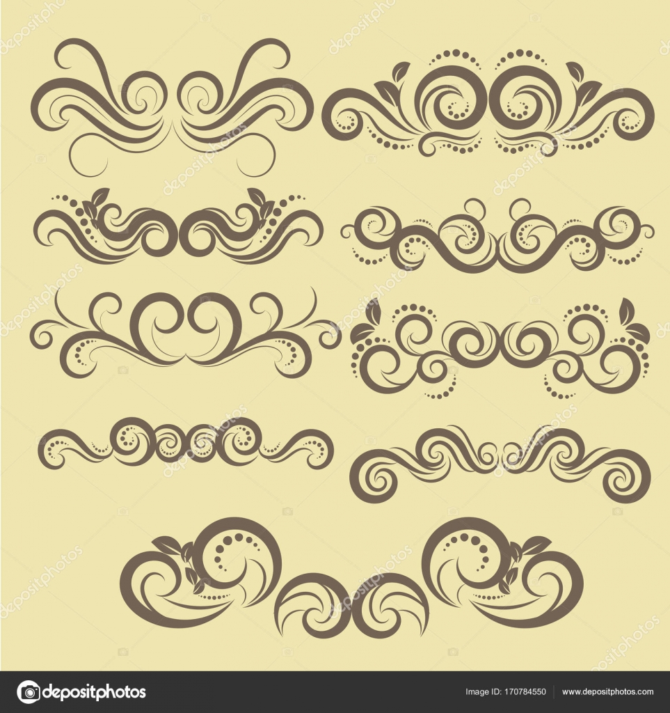 Flor caligrafía vector conjunto Vector de stock por ©auupackaging@gmail ...