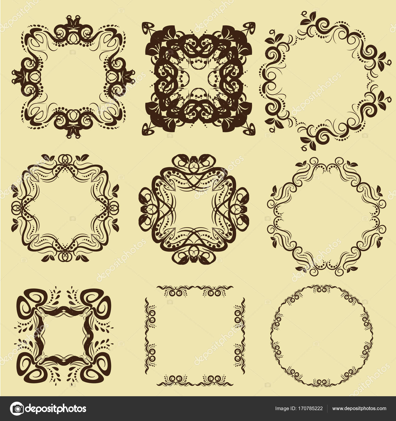 Vintage frames and scroll elements. Stock Vector by ©auupackaging@gmail ...