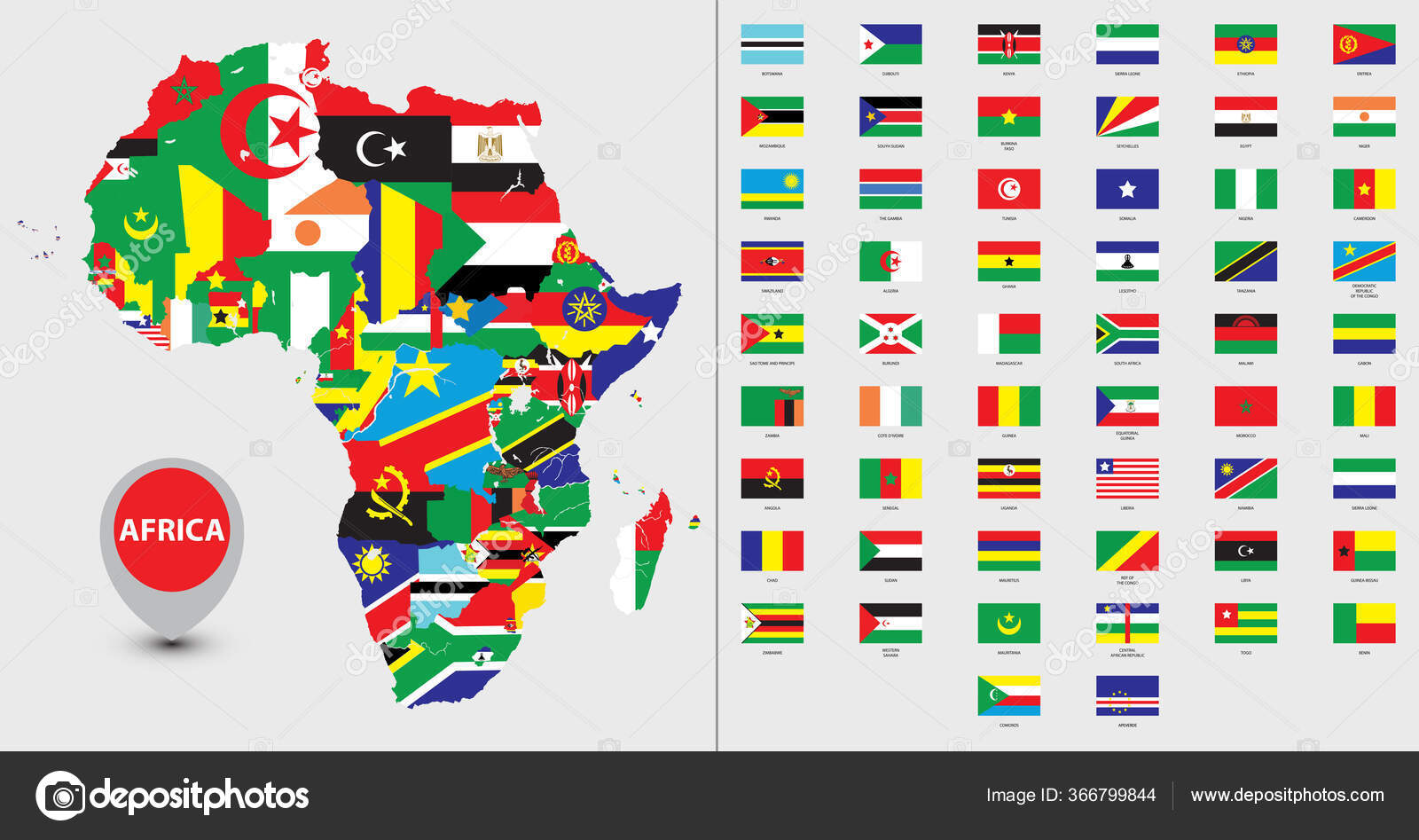Banderas De Países Africanos Con Nombres