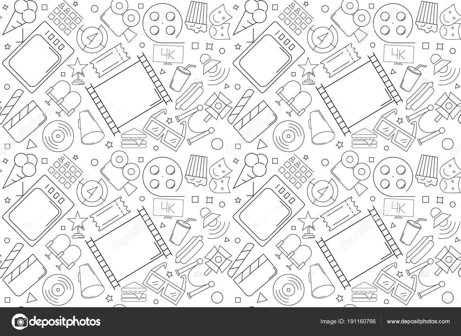 Vector Cinema Pattern Cinema Seamless Background Stock Vector Image by ...