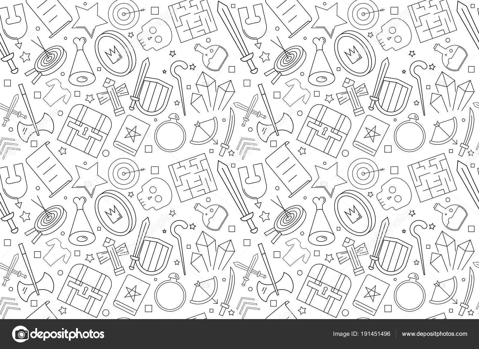 Vector Rpg Pattern Rpg Seamless Background Stock Vector by ©dimapolies ...