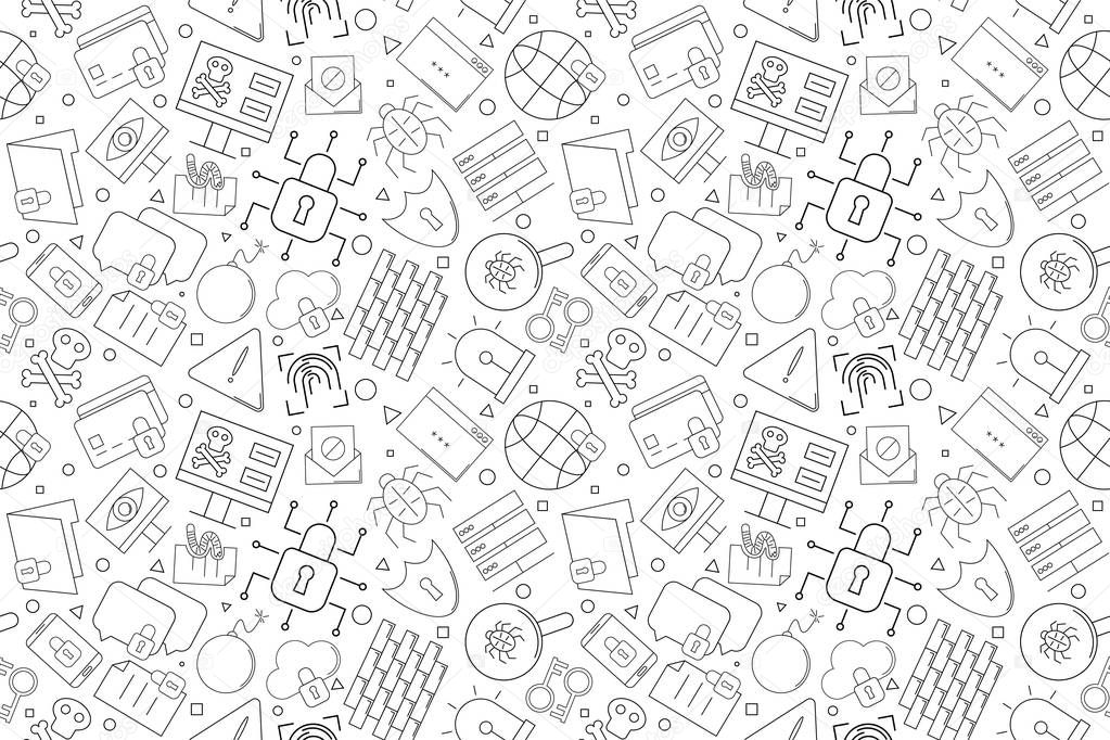 Vector Cyber Security Pattern Cyber Security Seamless Background ...