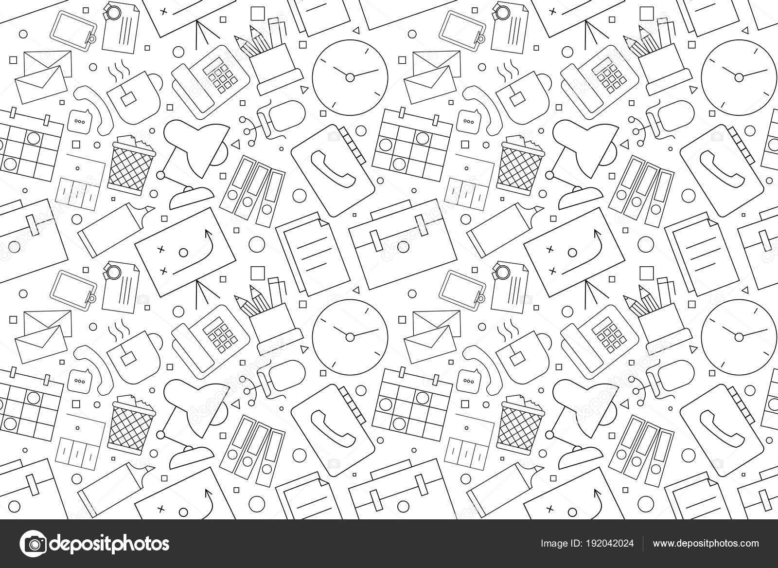 Vector Workplace Pattern Workplace Seamless Background Stock Vector by ...
