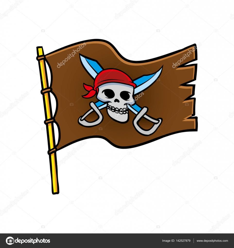 Bandera con símbolo pirata Vector de stock #142527879 de ©abcvecctor