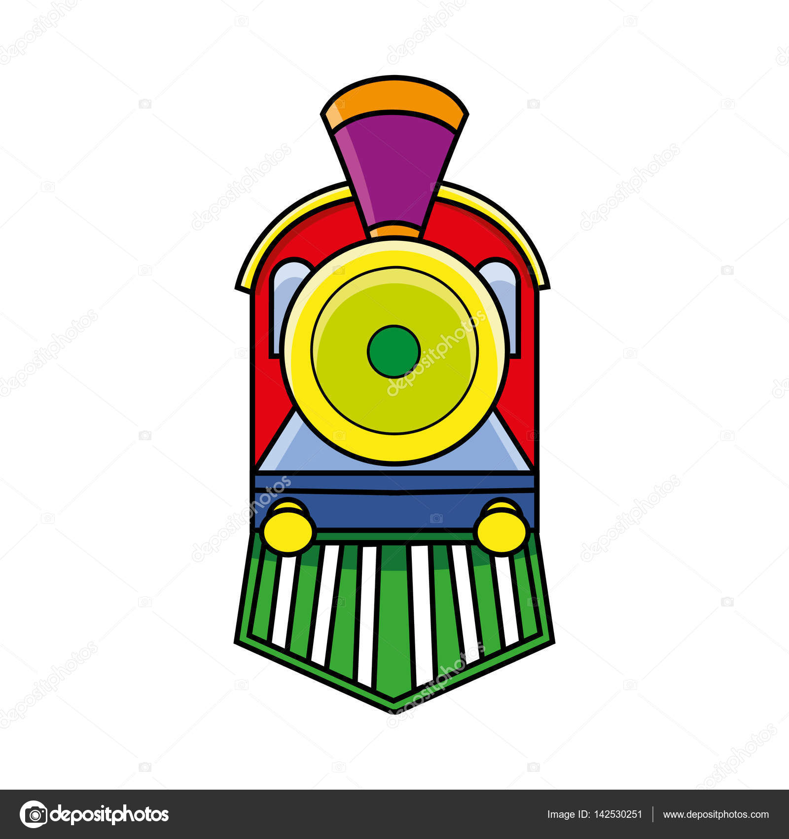 Train Front View Vector