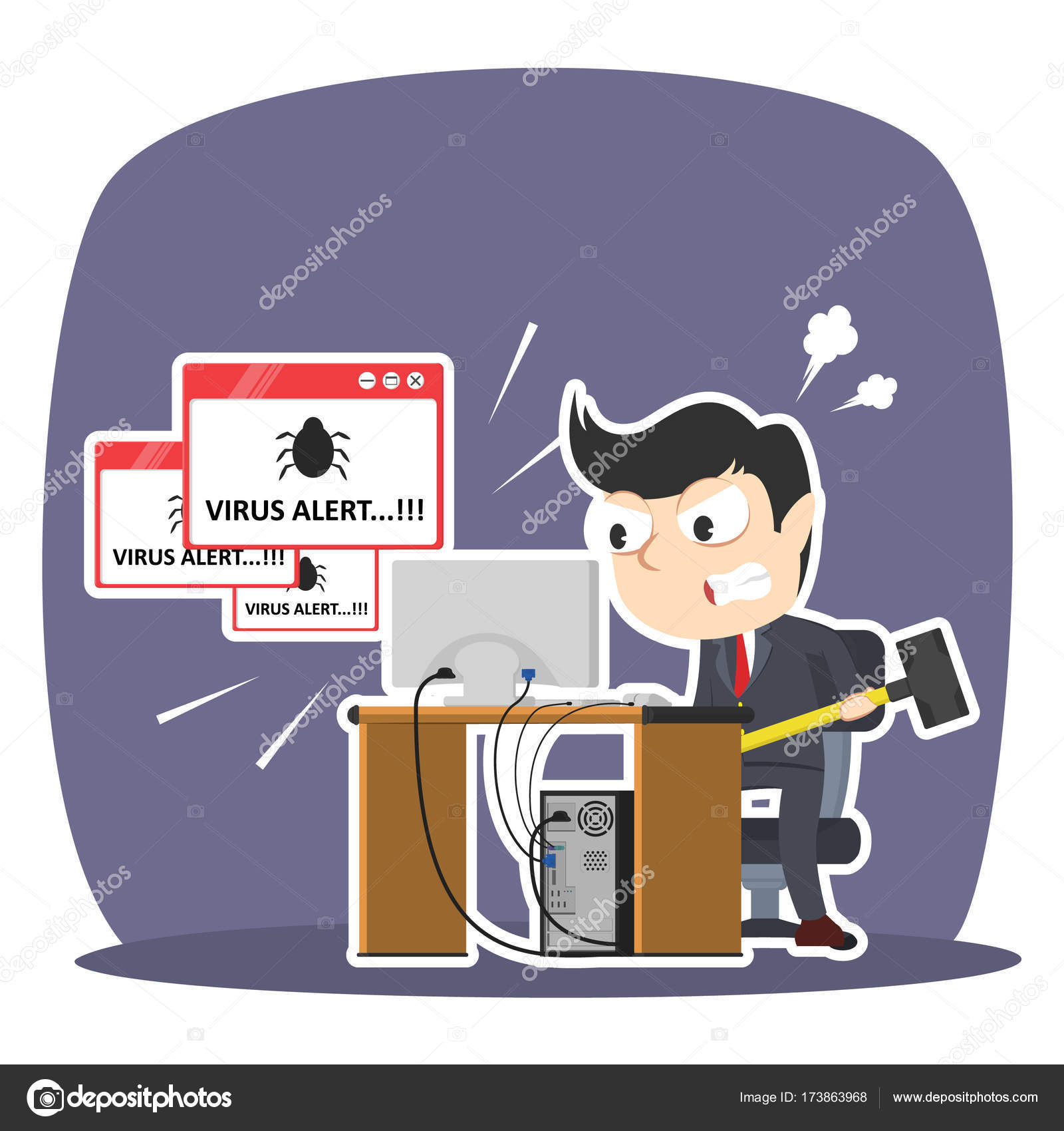 Frustrated Computer User Clipart