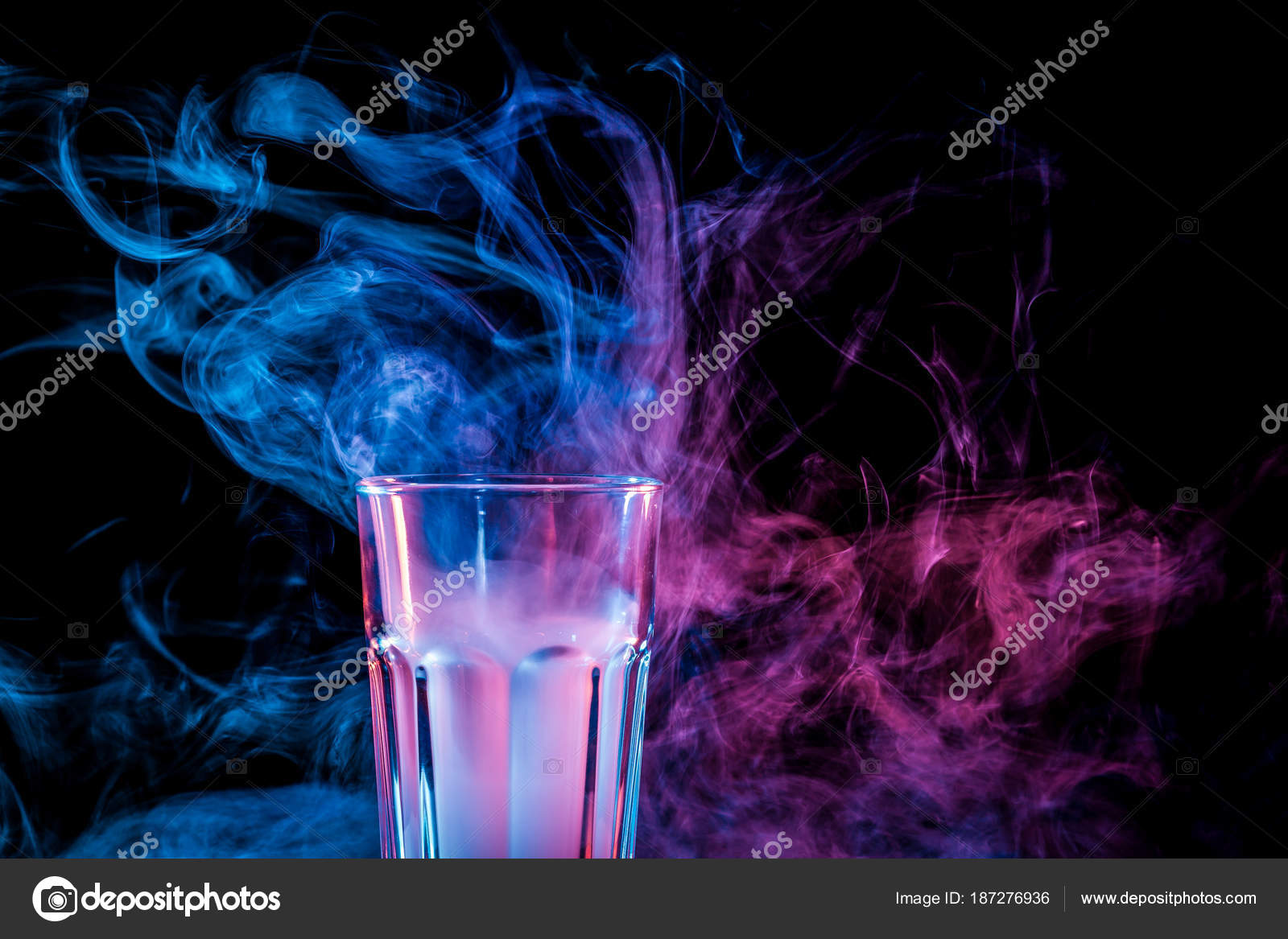 New Glass Soft Multi Colored Pink Blue Smoke Vape Black — Stock Photo ...