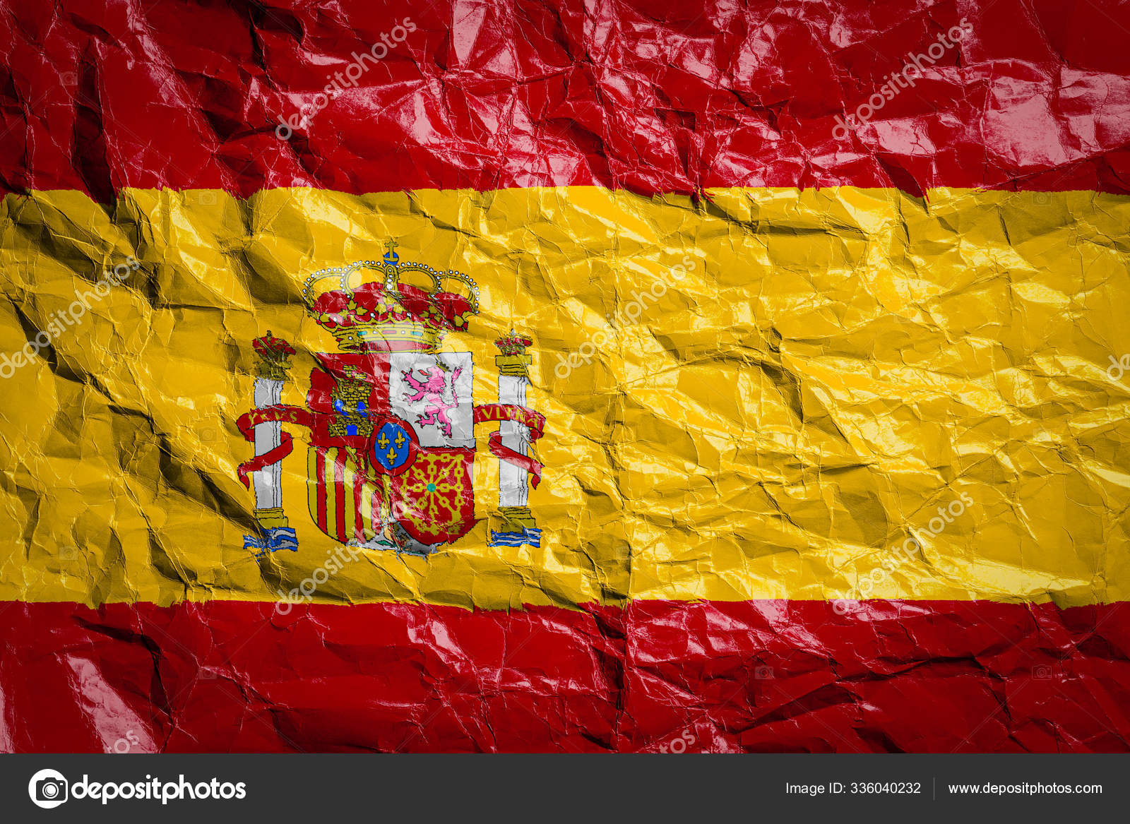 National Flag Spain Crumpled Paper Flag Printed Sheet Flag Image Stock ...