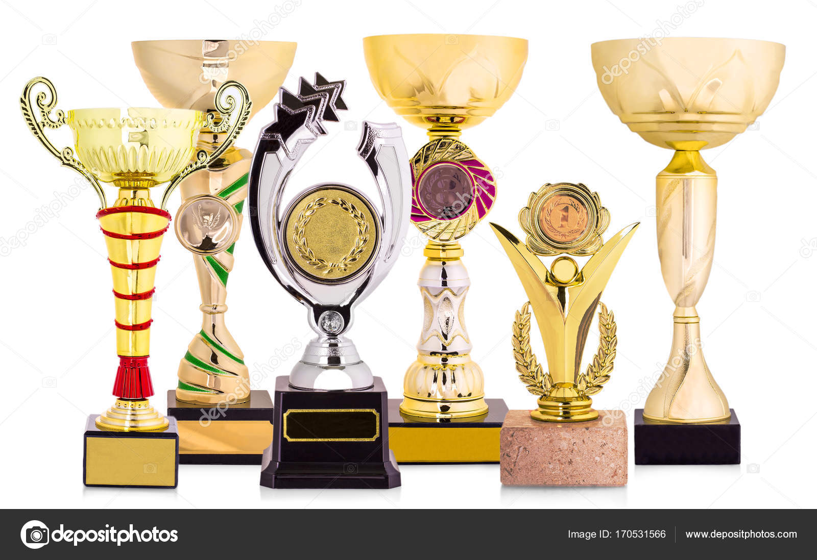 Golden trophy isolated on white background. Stock Photo by ©bborriss.67 ...