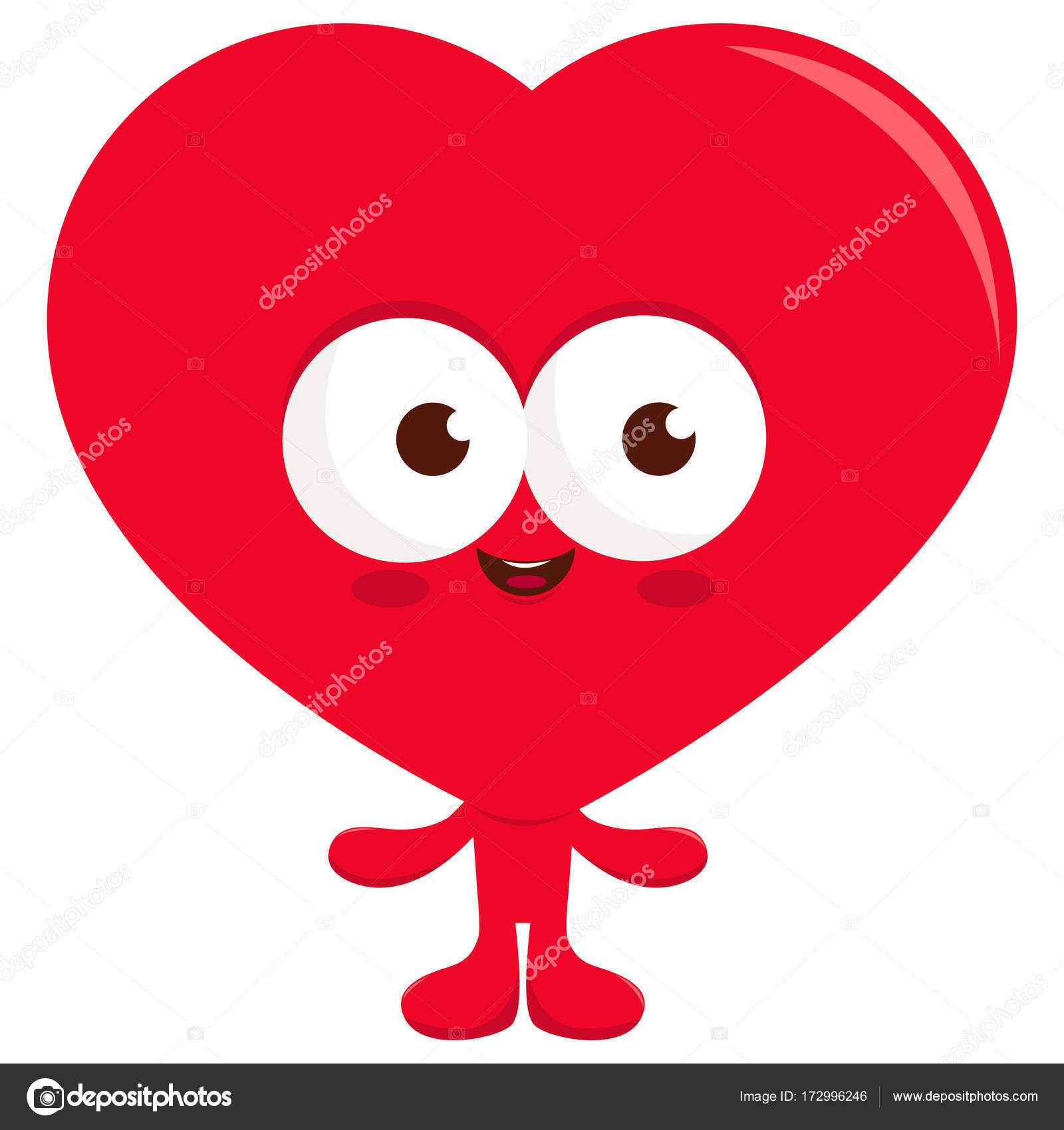 Carácter de dibujos animados corazón rojo Vector de stock por ...